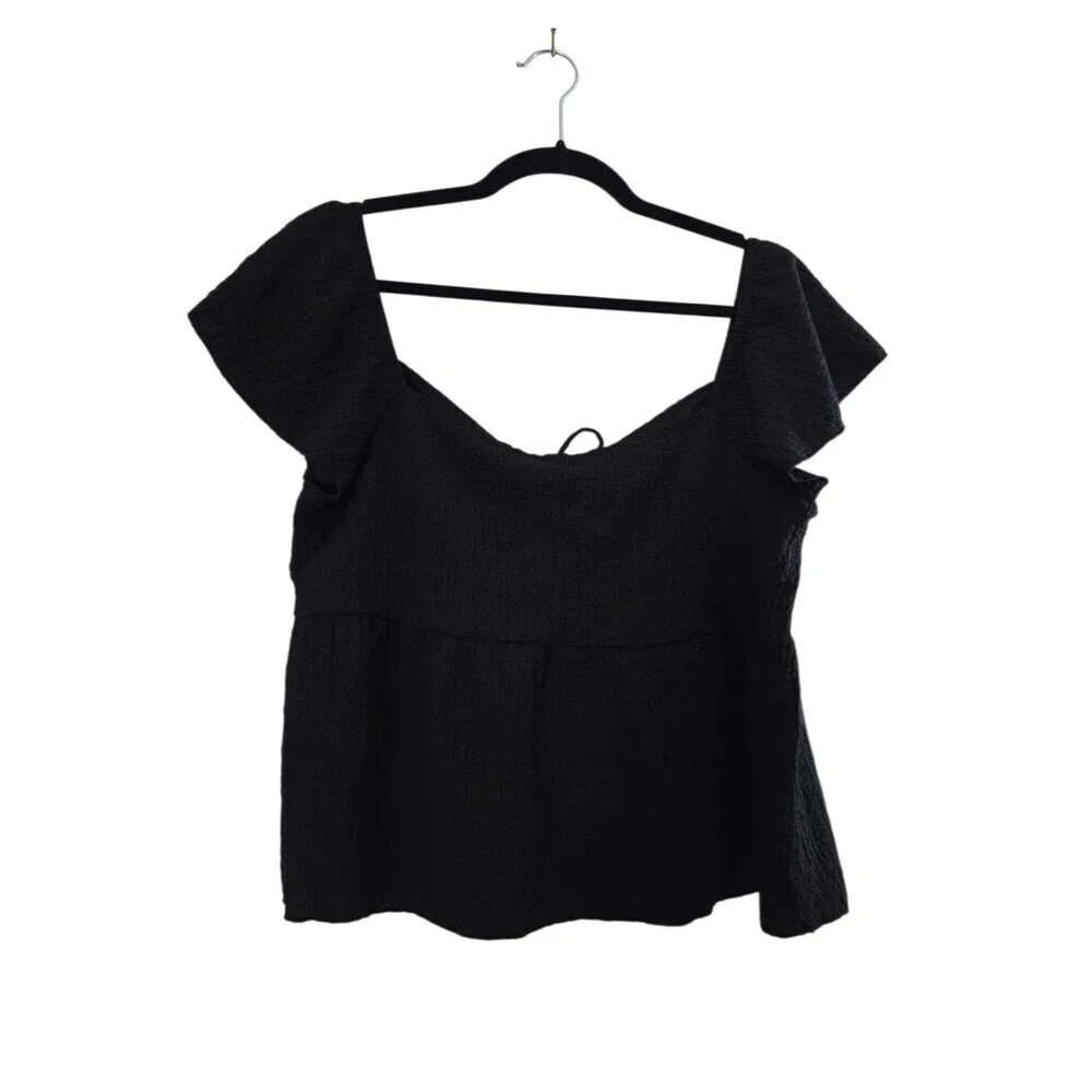 Divided | Tops | Nwt Black Pat Sleeve Shirt Divided By Hm Size Large ...